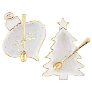 Mud Pie Dip Cup Set, Ornament 7.75" x 6", White and Gold (48500157N)