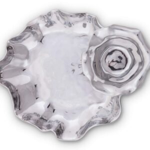 Arthur Court Metal Modern Two Piece Chip and Dip Platter and Dip Bowl in Carmel Pattern Sand Casted in Aluminum with Artisan Quality Hand Polished Designer Tarnish-Free 15 inch x 14 inch