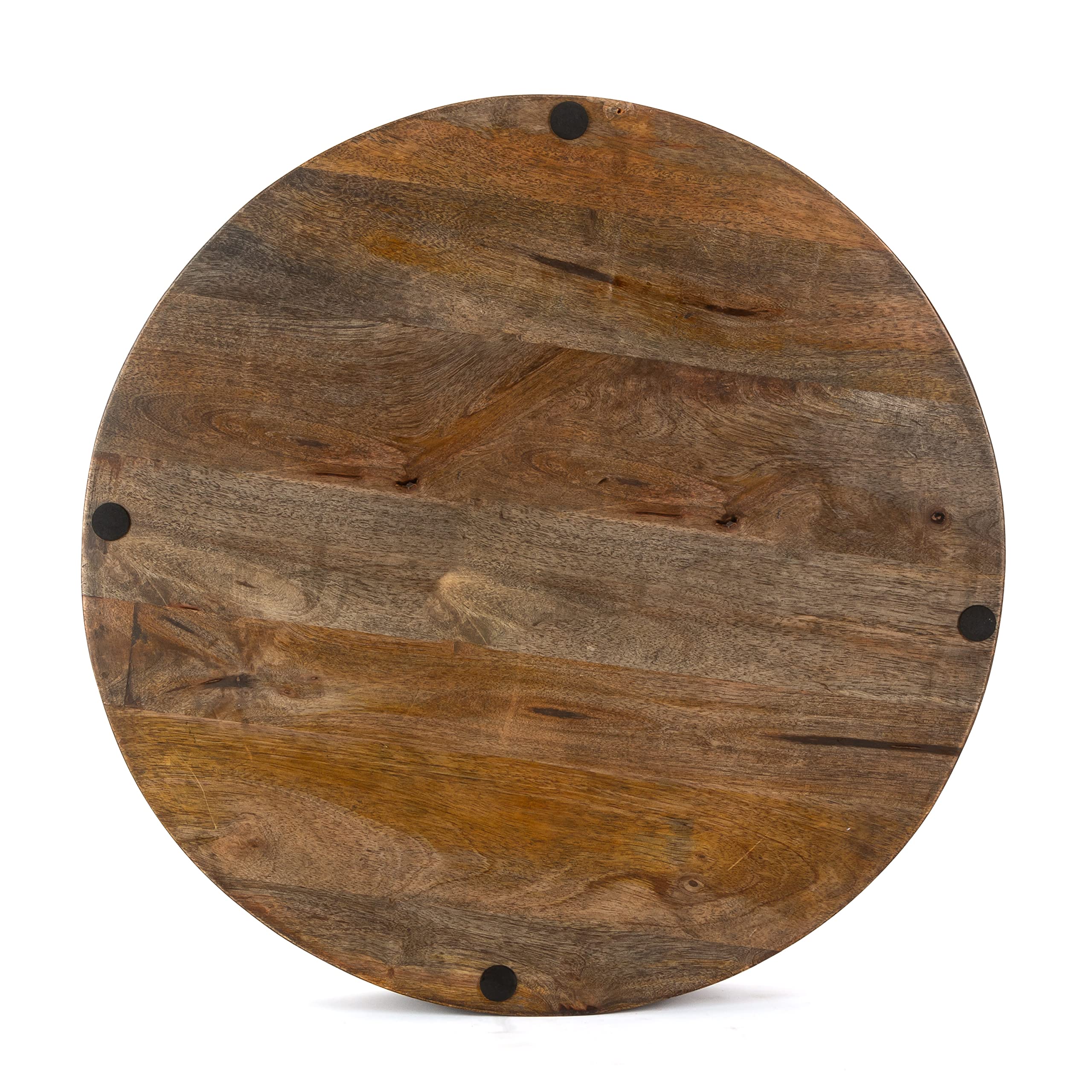 20-Inch Heritage Collection Wood and Metal Round Tray