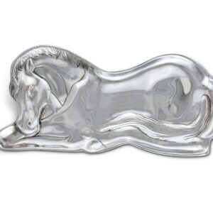 Arthur Court Aluminum Horse Figural Tray, 12 x 6 Inches, Equestrian-Themed with Detailed Mane Design, Food-Safe and Versatile Serving Platter