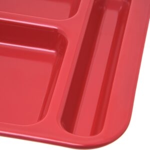 Carlisle FoodService Products CFS 4398205 Right Hand 6-Compartment Cafeteria / Fast Food Tray, 15" x 9", Red