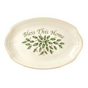 lenox holiday bless this home tray