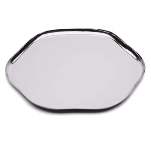 elegance organic shape tray, 14", silver