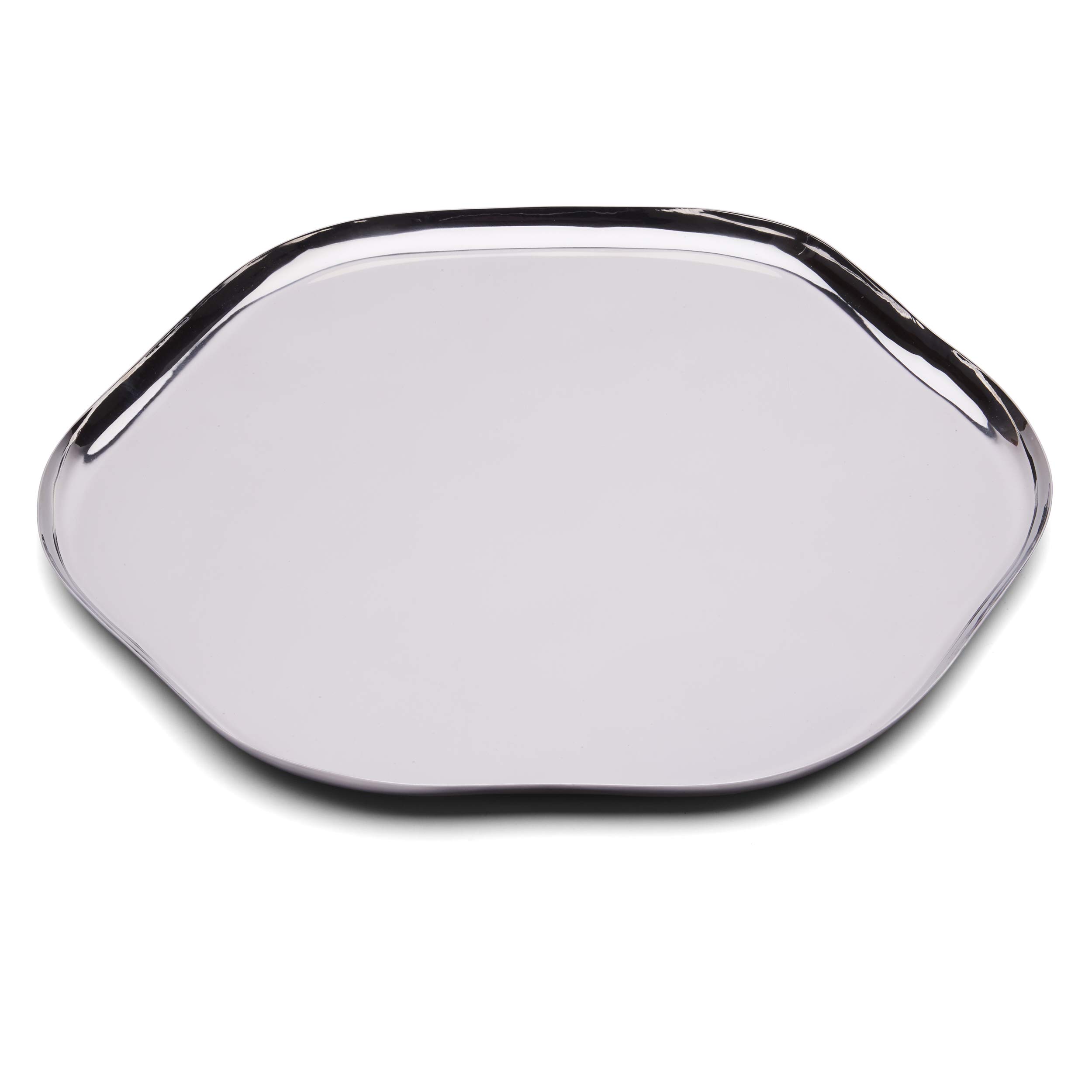 Elegance Organic Shape Tray, 14", Silver