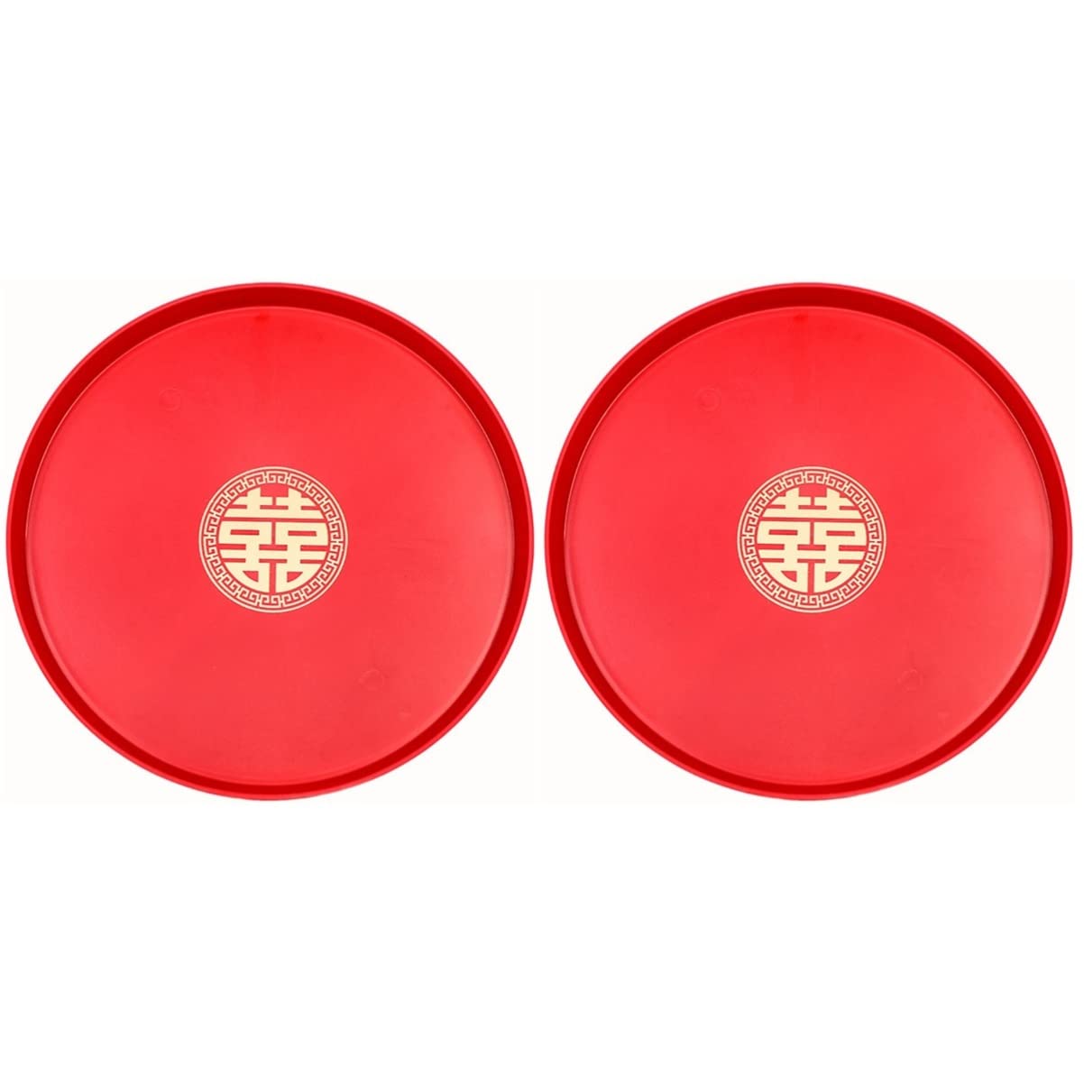 Cabilock 2 pieces Chinese Wedding Serving chinese new year snack tray chinese new year platter chinese new year candy tray Tray Platter: Red