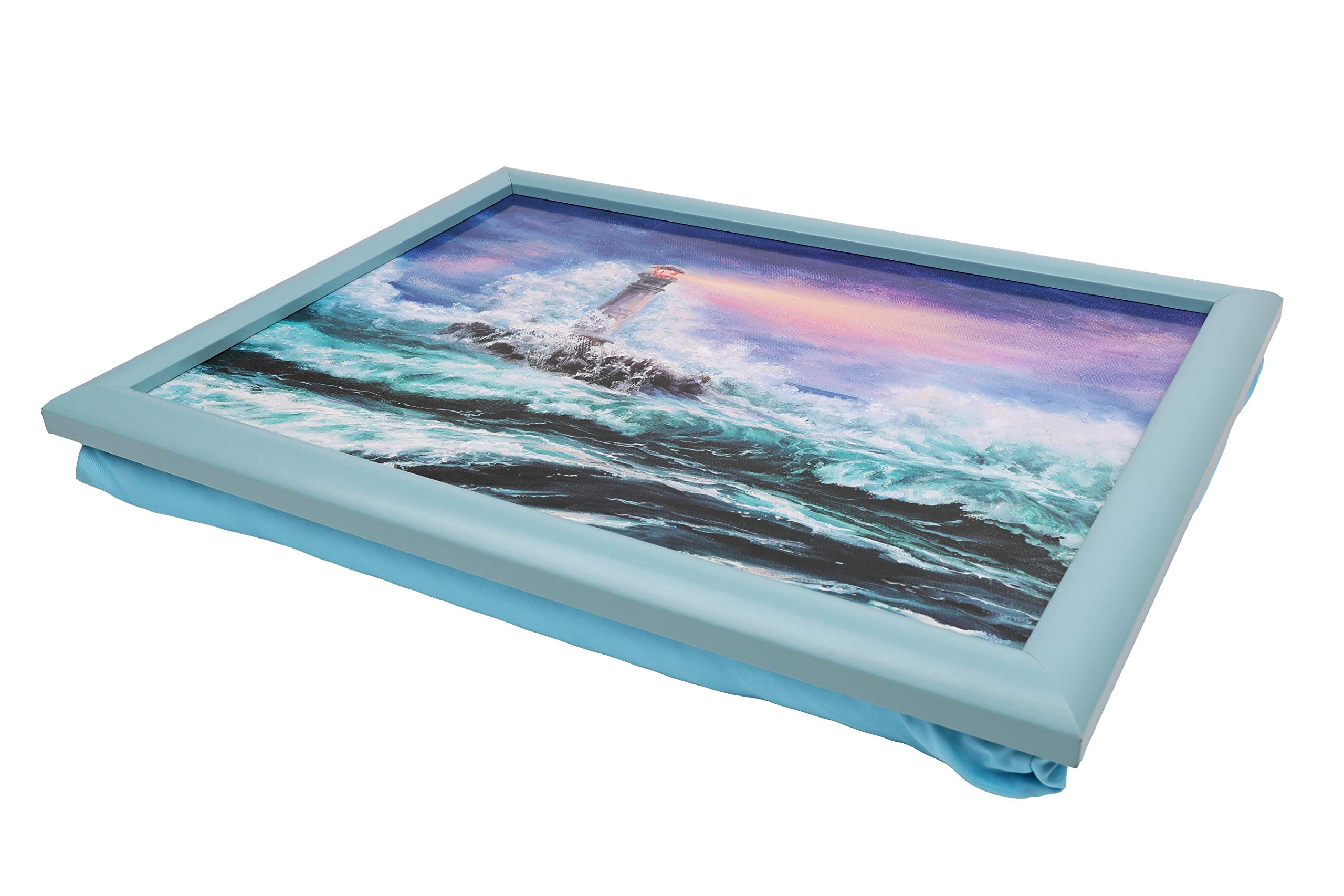 Maturi Lap Tray, Light House & Sea Design, Multi-Color, 13 x 17 x 3 cm