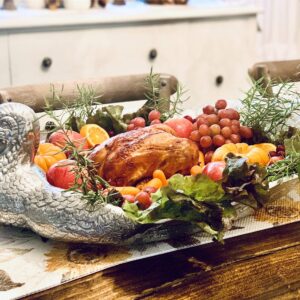 Arthur Court Designs Aluminum Metal Thanksgiving Turkey Large Heavy Serving Tray/Platter - Full Turkey Tray - Holiday Platter 24 inch x 18 inch x 7.5 inch