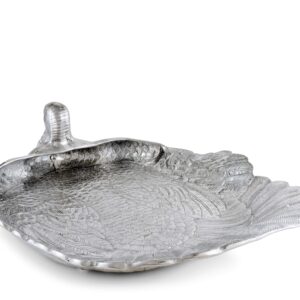 Arthur Court Designs Aluminum Metal Thanksgiving Turkey Large Heavy Serving Tray/Platter - Full Turkey Tray - Holiday Platter 24 inch x 18 inch x 7.5 inch