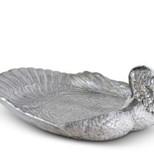 Arthur Court Designs Aluminum Metal Thanksgiving Turkey Large Heavy Serving Tray/Platter - Full Turkey Tray - Holiday Platter 24 inch x 18 inch x 7.5 inch