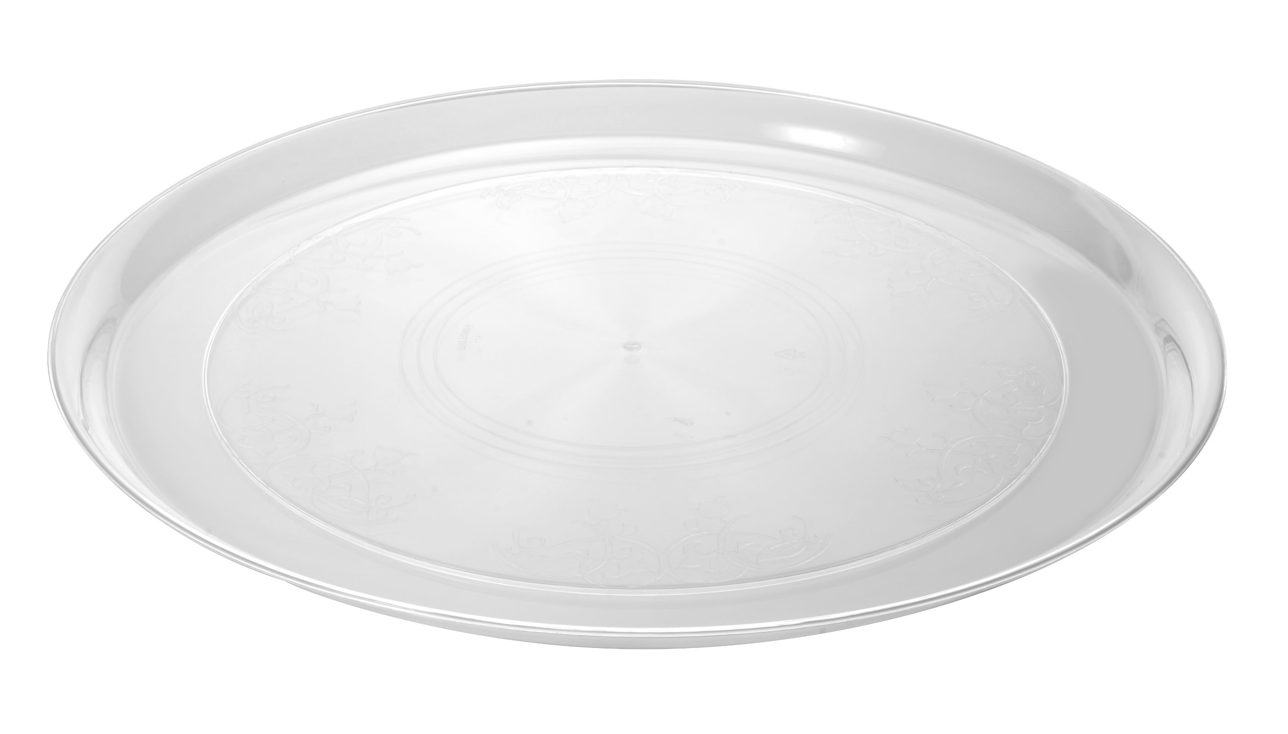 Fineline Settings Platter Pleasers Clear Supreme 14" Round Tray 25 Pieces