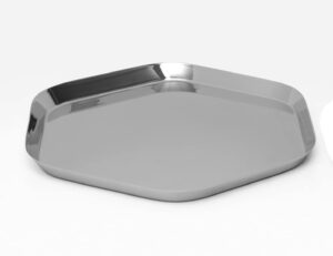 godinger serving tray auburn organic, stainless steel, 14in