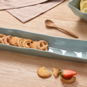 Pampa Bay Shatterproof Melamine Cracker Tray, 14.3 x 3.3 Inch, Food, Freezer, Dishwasher Safe, Aqua