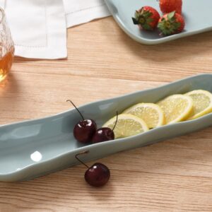 Pampa Bay Shatterproof Melamine Cracker Tray, 14.3 x 3.3 Inch, Food, Freezer, Dishwasher Safe, Aqua