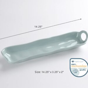 Pampa Bay Shatterproof Melamine Cracker Tray, 14.3 x 3.3 Inch, Food, Freezer, Dishwasher Safe, Aqua