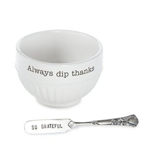 mud pie thanksgiving dip cup set, white