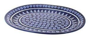 blue rose polish pottery winter nights large serving platter