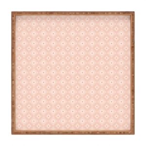 deny designs caroline okun rosy spirals indoor/outdoor square tray, 12" x 12"