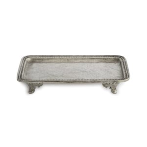 arte italica anna caffe rectangular tray, pewter