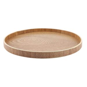 Simlug Serving Tray,Wooden Serving Plate Wooden Round Serving Tray, Natural Wood Plate for Tea Set Fruits Food Home Decoration(30cm)