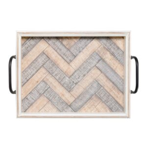 Elements Wavy Wood Tray, 19-Inch, Assorted