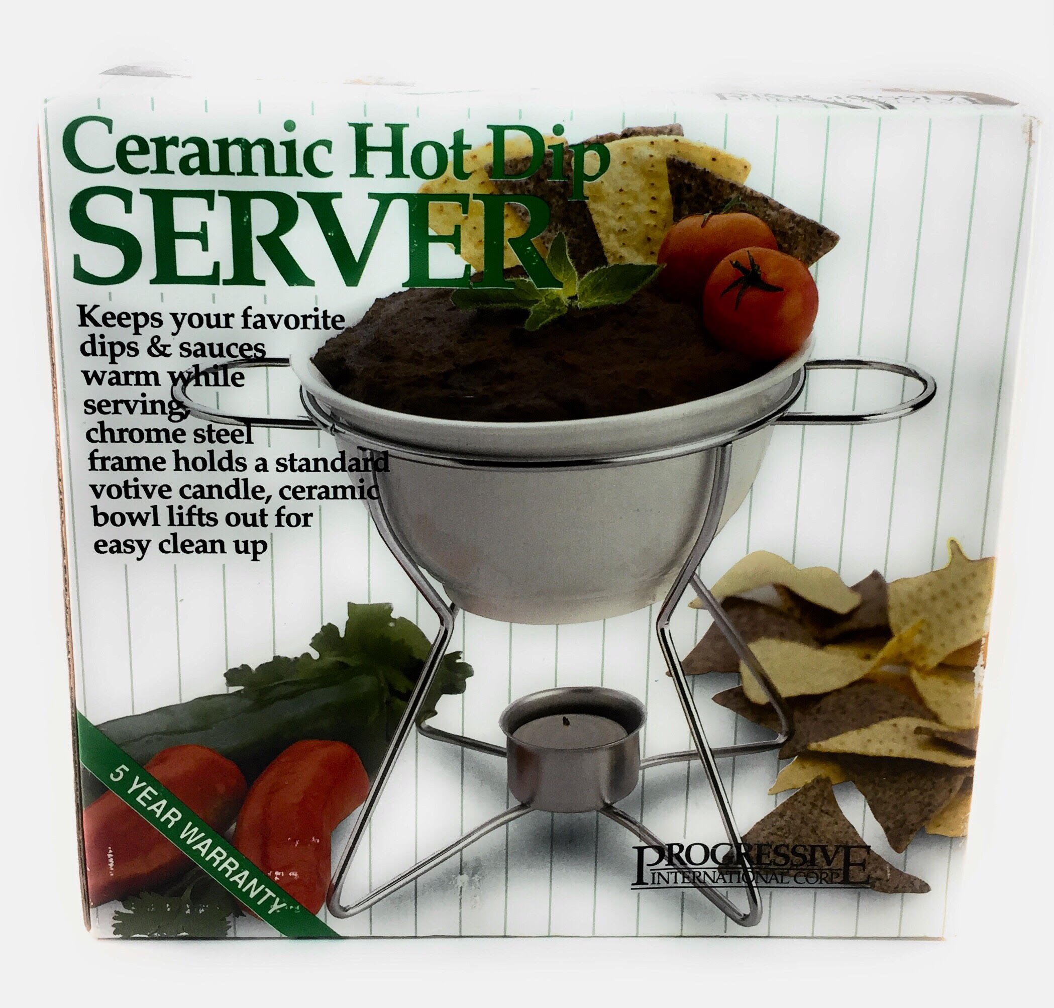 Hot Dip Ceramic Bowl Server 2 Cup by Progressive International Corp NEW