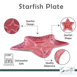 Servette Home Pink Melamine Starfish Plate