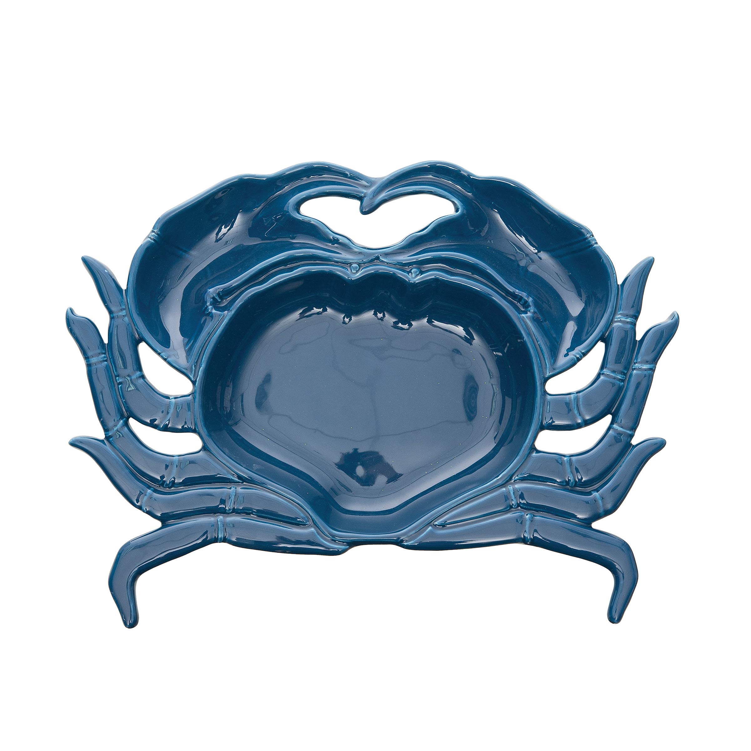 Beachcombers Blue Star Crab Chip Dip Bowl Blue