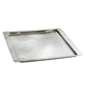 Elegance Square Tray, 11 by 10-Inch, Silver