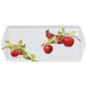 calypso basics sanswich reston lloyd collection by sandy clough melamine tidbit rectangular tray. harvest apple, multicolor (06999)