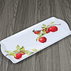 Calypso Basics Sanswich Reston Lloyd Collection by Sandy Clough Melamine Tidbit Rectangular Tray. Harvest Apple, Multicolor (06999)