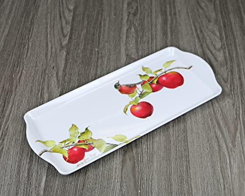 Calypso Basics Sanswich Reston Lloyd Collection by Sandy Clough Melamine Tidbit Rectangular Tray. Harvest Apple, Multicolor (06999)