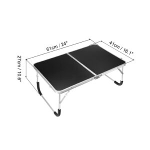 PATIKIL Foldable Laptop Table, Portable Lap Desk Picnic Bed Tray Tables Snacks Reading Working Desks with Tote Bag for Bed Sofa, Black