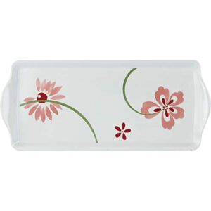 corelle coordinates by reston lloyd melamine tidbit serving tray, pretty pink