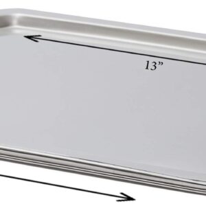 Bezrat Stainless Steel Food Serving Tray – Rectangular Decorative Mirrored Serveware Platter - Medium (15" x 12")