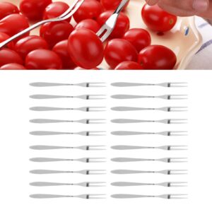 Stainless Steel Fruit Pickle Cocktail Cake Steak Fork Comfortable Long Handle for Fruit Cake Ice Cream Dessert Serving and Dinner Fork,20Pcs/set Appetizer Forks, 20Pcs/set Appetizer Forks, Stain