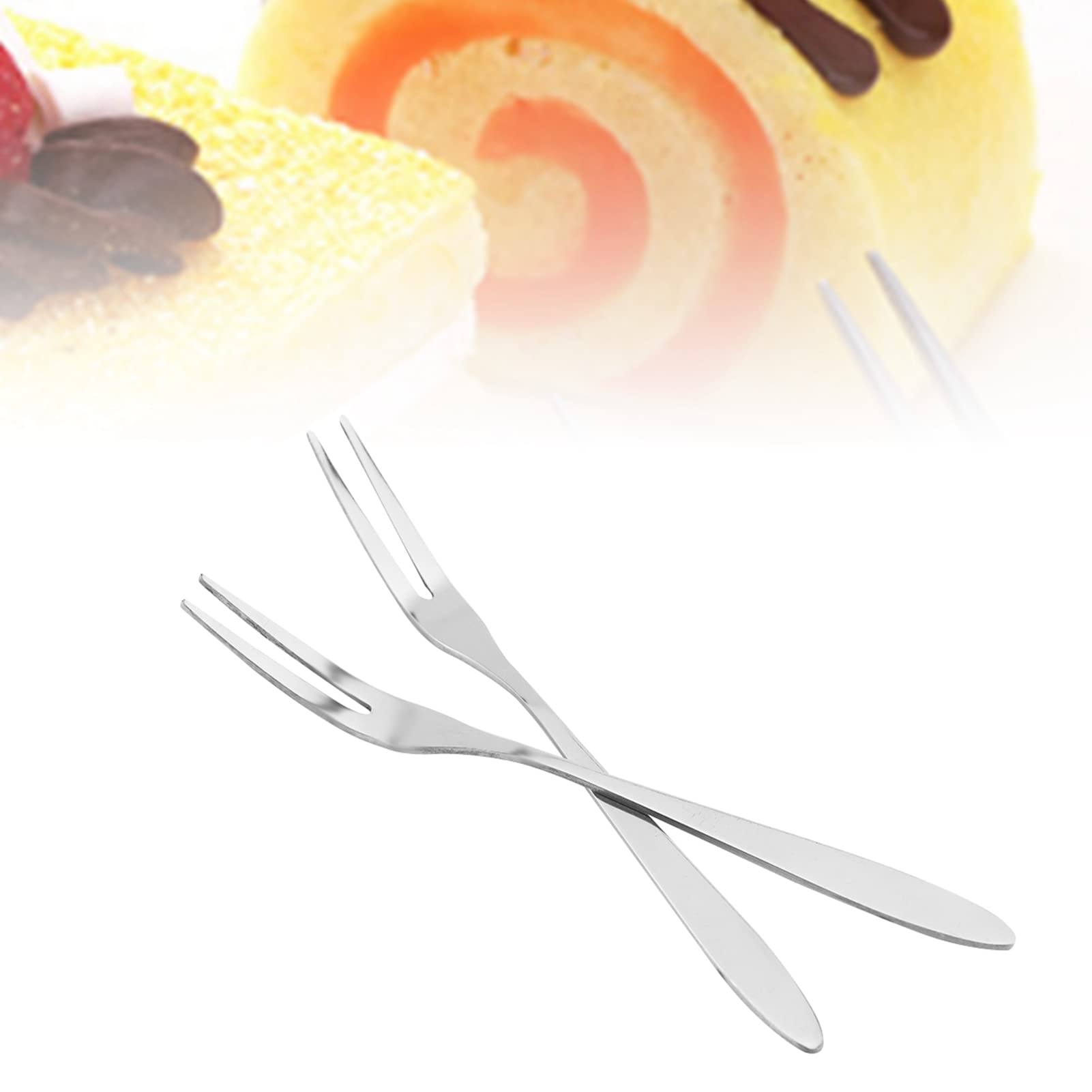 Stainless Steel Fruit Pickle Cocktail Cake Steak Fork Comfortable Long Handle for Fruit Cake Ice Cream Dessert Serving and Dinner Fork,20Pcs/set Appetizer Forks, 20Pcs/set Appetizer Forks, Stain