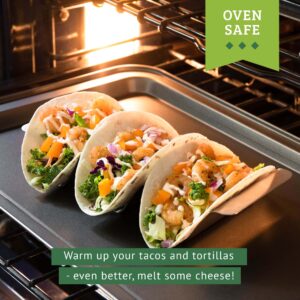 Chef Tacos Stainless Steel Taco Holder Set of 6 - Taco Stands with Handles, Dishwasher and Grill Safe Taco Rack, Taco Serving Set, BPA-Free Metal Taco Shell Holders