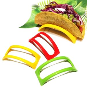 millie set of 12 product & taco holder rack - tortilla holder taco stand- colorful non toxic bpa free microwave safe stands for soft and hard shells-taco holder-taco stand up holder