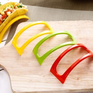 Millie Set of 12 Product & Taco Holder Rack - Tortilla Holder Taco Stand- Colorful Non Toxic BPA Free Microwave Safe Stands for Soft and Hard Shells-Taco Holder-Taco Stand Up Holder