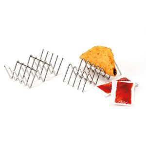 G.E.T. 4-81823 Stainless Steel Taco Holder / Stand, Holds 3 Tacos