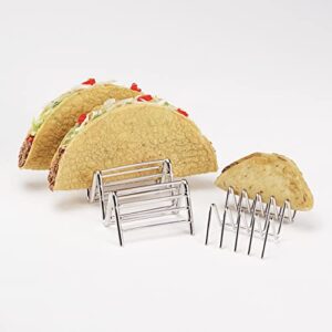 G.E.T. 4-81823 Stainless Steel Taco Holder / Stand, Holds 3 Tacos