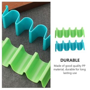 DOITOOL 2Pcs Taco Holder Stand Wave Taco Rack Plastic Burritos Stands Taco Display Racks Holders (Assorted Color)