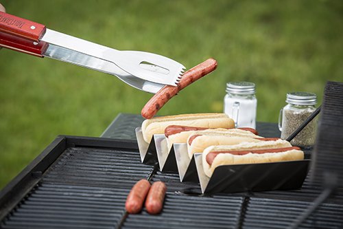 TableCraft BBQ Stainless Steel Hot Dog Prep Tray, Silver, Medium