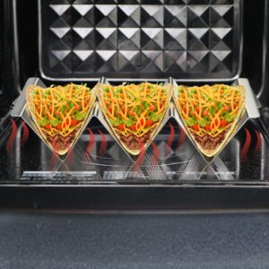 VCC Taco Holder Stand, Taco Holders Set of 4 with Easy-Access Handle, Taco Tray - Food Grade Taco Plate Shells Oven & Dishwasher Safe, BPA Free