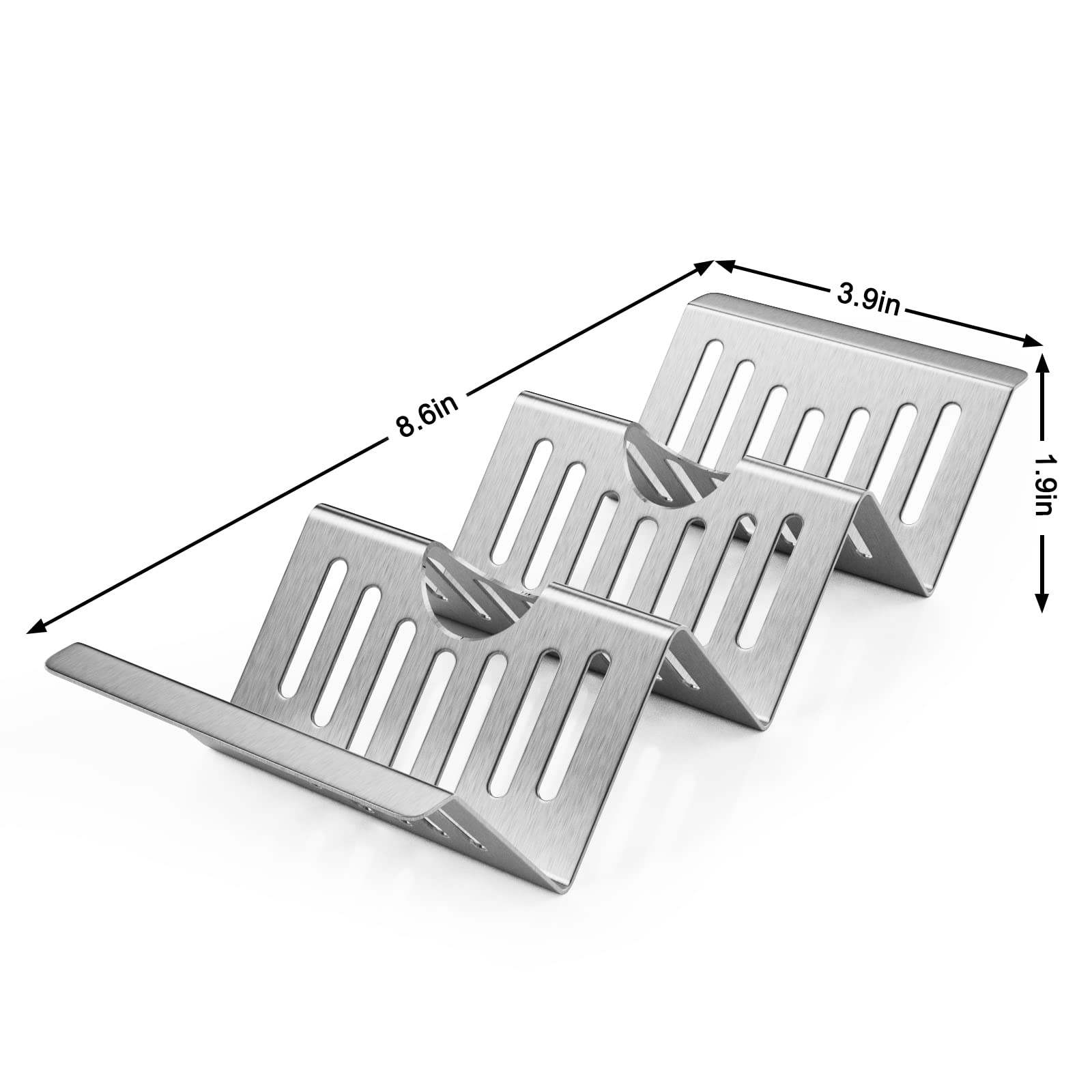 VCC Taco Holder Stand, Taco Holders Set of 4 with Easy-Access Handle, Taco Tray - Food Grade Taco Plate Shells Oven & Dishwasher Safe, BPA Free