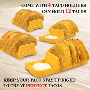 YICOCHI Taco Holder Bar, Taco Tuesday Party, Taco Night Stand Tray Plates for Family Dinner, Quesadilla, Nachos