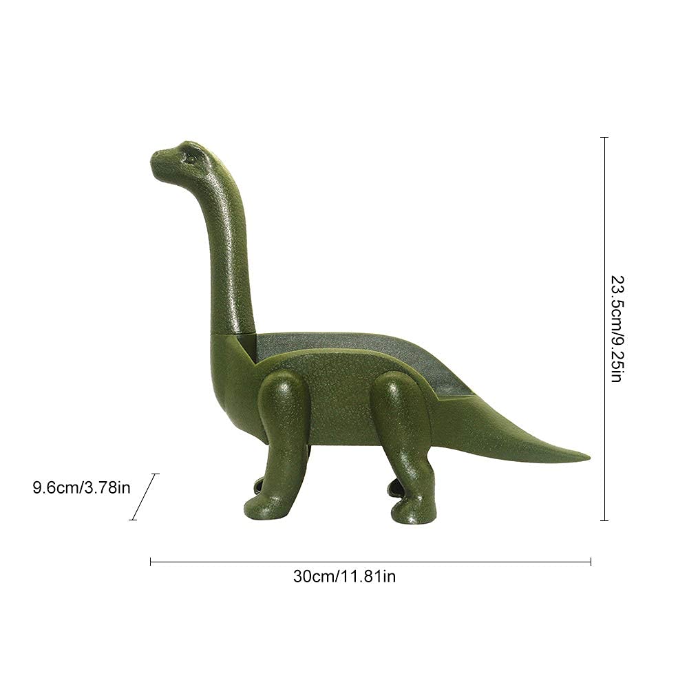 SilkLove Taco Stand Rack Tray, Plastic Long Necked Dinosaur-Shaped Food Server Taco Holders, Dinosaur Taco Stand for Hot Dogs, Burritos, Cookies (Dark Green)