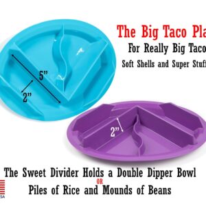 Jarratt Industries Big Fiesta Taco Holder, Taco Serving Trays with Stand Up Holder for Extra Large Tortillas and Tacos, Use for the Biggest Appetites on Taco Nights and Bar, Microwave Safe, Set of 4