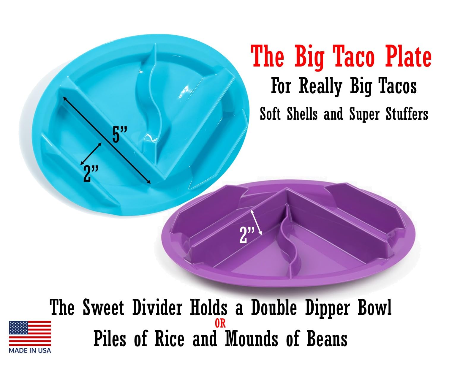 Jarratt Industries Big Fiesta Taco Holder, Taco Serving Trays with Stand Up Holder for Extra Large Tortillas and Tacos, Use for the Biggest Appetites on Taco Nights and Bar, Microwave Safe, Set of 4