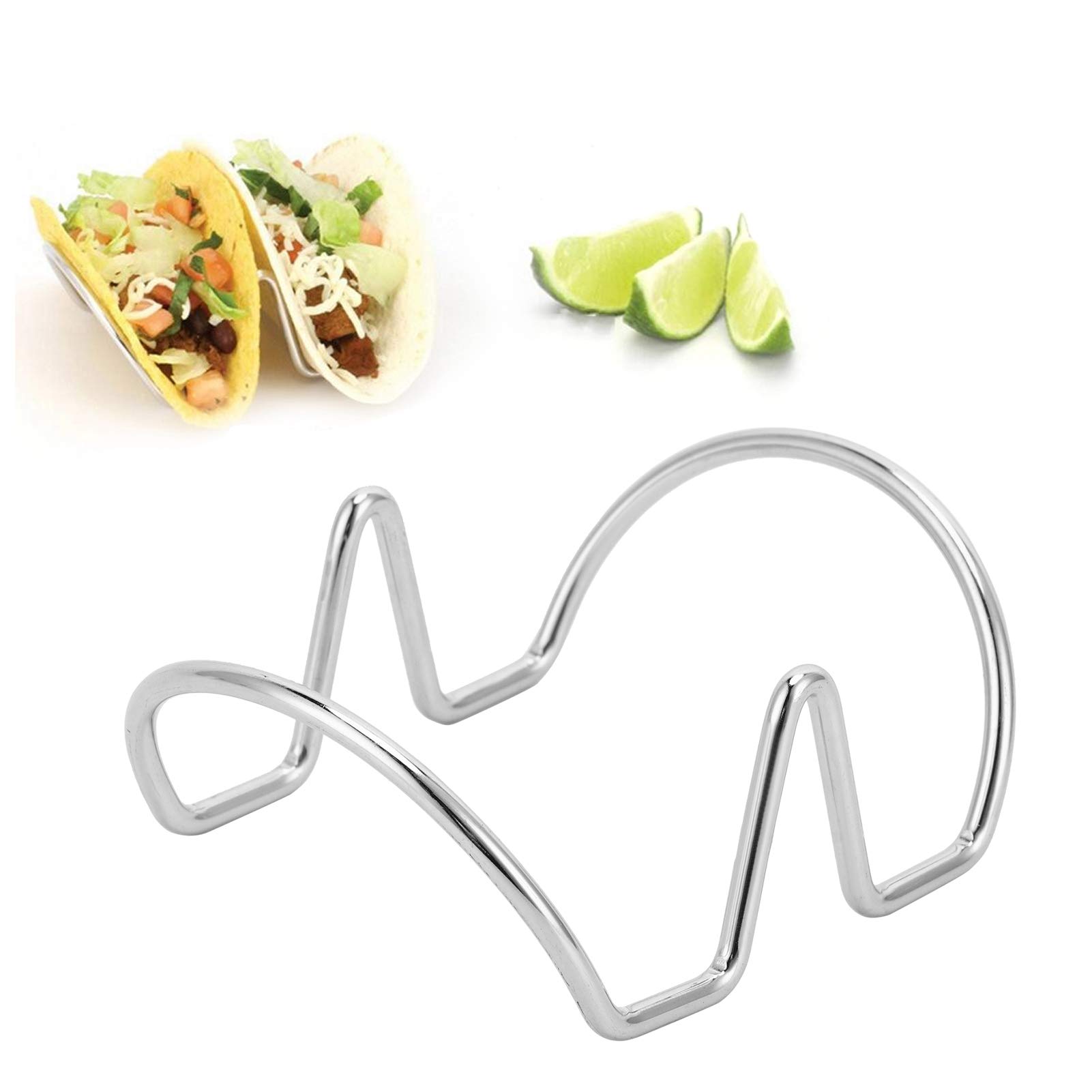 Cyrank Taco Holder Stand, Stainless Steel Taco Holders for the Individual Serving Taco Shell Holder Stand Taco Tray Plates(M)